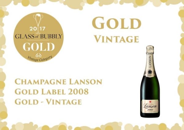 Champagne Lanson – Gold Label 2008 – Gold Vintage – Glass Of Bubbly